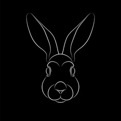 Engraving stylized psychedelic rabbit portrait Vector Image