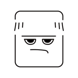 Purple rectangular scared character color line Vector Image