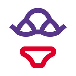 Swimming costume or bikini with neck straps Vector Image