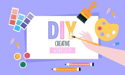 Diy creative workshop idea concept Royalty Free Vector Image