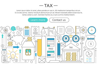Paying taxes poster template layout revenue Vector Image