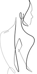 Body positive female figure line art Royalty Free Vector