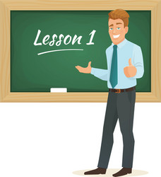 Math professor at the blackboard Royalty Free Vector Image