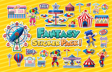 Two scenes funpark with many rides Royalty Free Vector Image