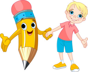 Pencil character giving thumbs up Royalty Free Vector Image