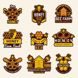 Apiary emblems Royalty Free Vector Image - VectorStock