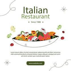 Italian restaurant posts template Royalty Free Vector Image
