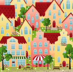 Medieval town scene with market place Royalty Free Vector