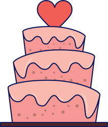 Wedding cake cartoon isolated Royalty Free Vector Image