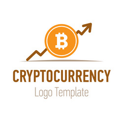 Cryptocurrency logo template design Royalty Free Vector