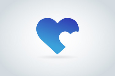 Blue heart people figure logo symbol Royalty Free Vector