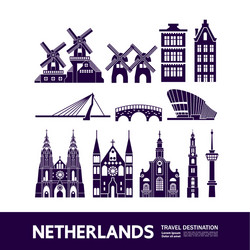 Netherlands travel stickers patches badges Vector Image