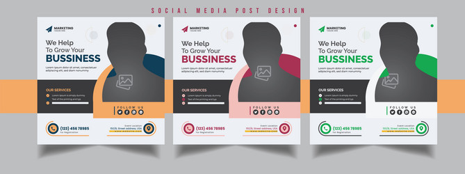 Corporate social media posts design template Vector Image