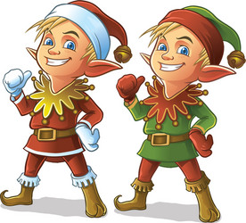 Colorful of a smiling christmas elf Royalty Free Vector