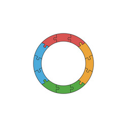 Jigsaw puzzle wheel circle Royalty Free Vector Image