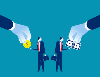 Salary difference concept Royalty Free Vector Image