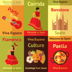 Spain for travelers cultural symbols set Vector Image