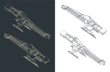 Stacker reclaimer blueprints Royalty Free Vector Image