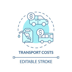 Transport costs blue gradient concept icon Vector Image