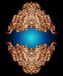 Royal golden frame menu card Royalty Free Vector Image