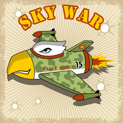 Funny fighter jet cartoon Royalty Free Vector Image