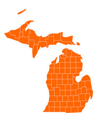 Michigan County Map Vector Images (over 640)