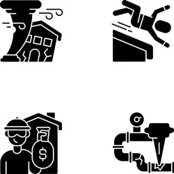 Reducing hazard risks rgb color icons set Vector Image