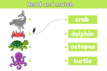 Matching game cartoon sea animals-1 Royalty Free Vector