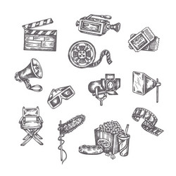 Hand drawn cinema Royalty Free Vector Image - VectorStock