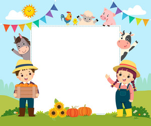 Farm theme frame 3 Royalty Free Vector Image - VectorStock