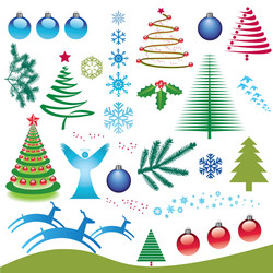 Christmas tree icons set Royalty Free Vector Image