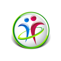 Abstract human figures logo template Royalty Free Vector