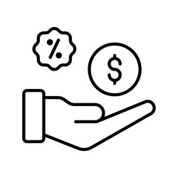 Interest on investment fill outline icon Vector Image