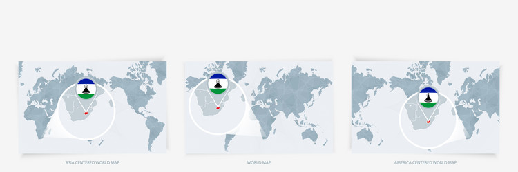 Detailed world map with pinned enlarged map Vector Image