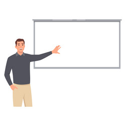 Young man explaining material on school lesson Vector Image