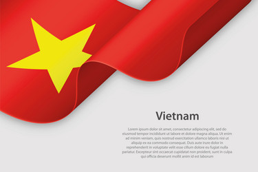 Vietnam National Flag Ribbon Royalty Free Vector Image