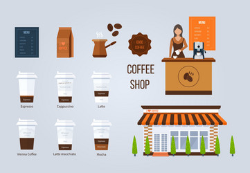 Coffee shop design elements Royalty Free Vector Image