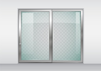 Modern sliding metal wooden door Royalty Free Vector Image