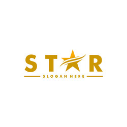 Modern gold star logo design stars Royalty Free Vector Image