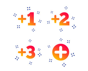 Plus three sign add symbol Royalty Free Vector Image