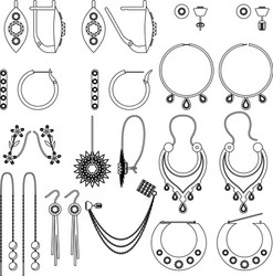 Earring clasps types silver Royalty Free Vector Image