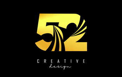 Numbers 52 5 2 logo design with golden circle Vector Image