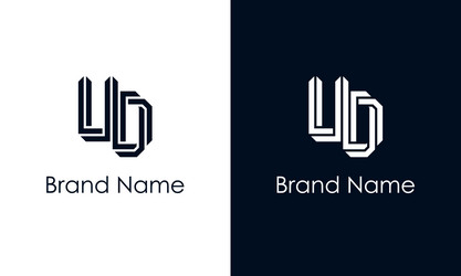 Luxury initial letters ud logo design Royalty Free Vector