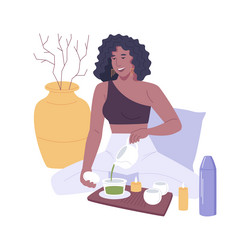 Relaxing tea isolated cartoon Royalty Free Vector Image