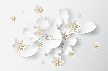 Christmas light background with white and golden Vector Image