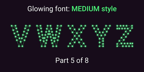 Green glowing font in the outline style Royalty Free Vector