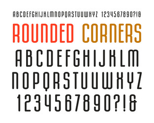 Sans serif font with rounded corners Royalty Free Vector