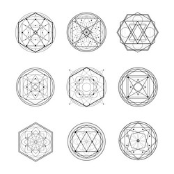 Geometry line art set Royalty Free Vector Image