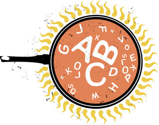 Alphabet soup font letters on red Royalty Free Vector Image