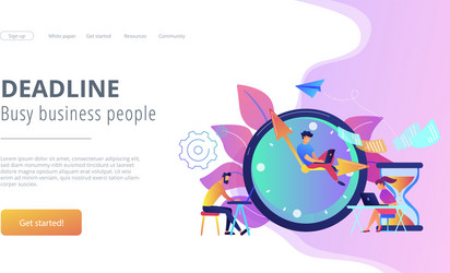 Deadline is coming concept for landing page Vector Image